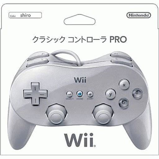 Wii Hard Classic Controller PRO White [RVL-005 (-02)] (Condition : Difficult condition of the ...