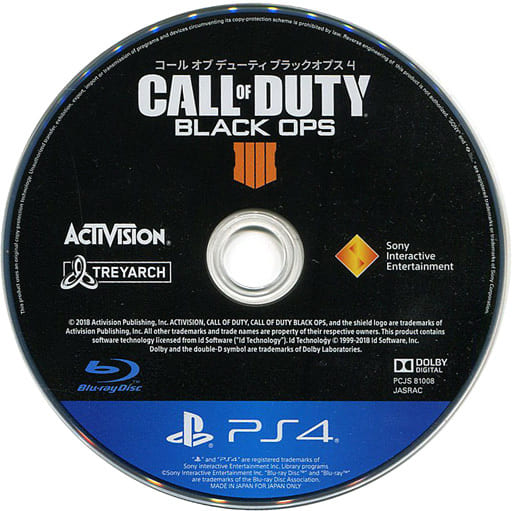 PS4 Software Call of Duty Black Ops 4 (status : game disc only) | Game ...