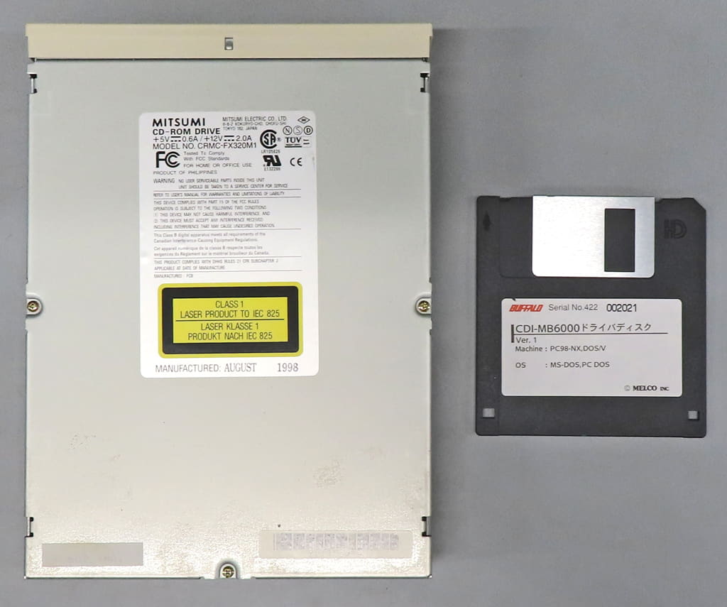 PCハード バッファロー マルチビーム方式 CD-ROMドライブ[CDI-MB6000](状態：オーディオケーブル欠品、本体状態難 ...