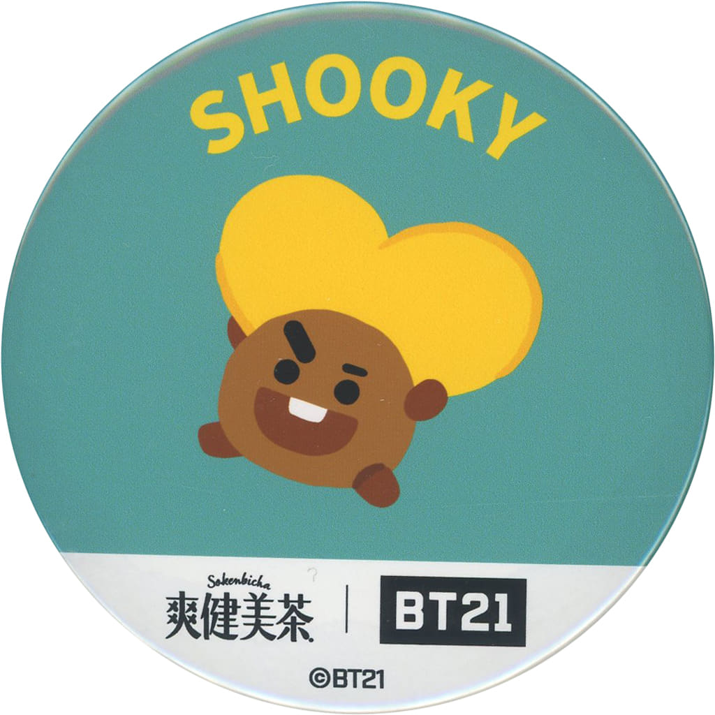 SHOOKY (Sugar) metal badge Mirror "BT21 x Sokenbicha" Watashi no Love ...