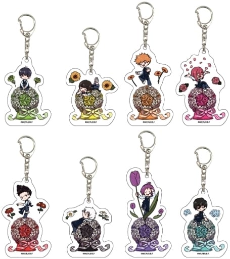 Key holder 8-type set "Acrylic Key Holder Blue Lock 06. Flower ver ...