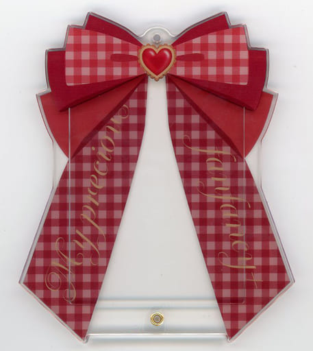Miscellaneous goods Red Ribbon Acrylic Frame gingham Check "Character ...