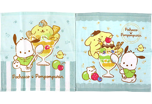 7. Pothakko & Pomu Pomu Pudding (Green) Hand Towel Set (2-Pack) "Per ...