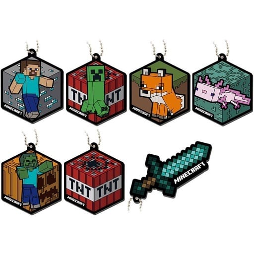 Key holder 7-Type Set "Minecraft Capsule Rubber Mascot" | Goods ...