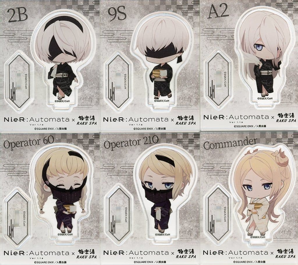 雑貨 全6種セット 「NieR：Automata Ver1.1a×極楽湯・RAKU SPA 特別任務 極楽湯デ超回復セヨ トレーディング ...