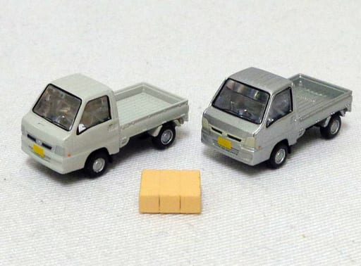 Railway model 1/150 Subaru Sun Bar Truck (White) & (Silver) 2-Pack Set ...
