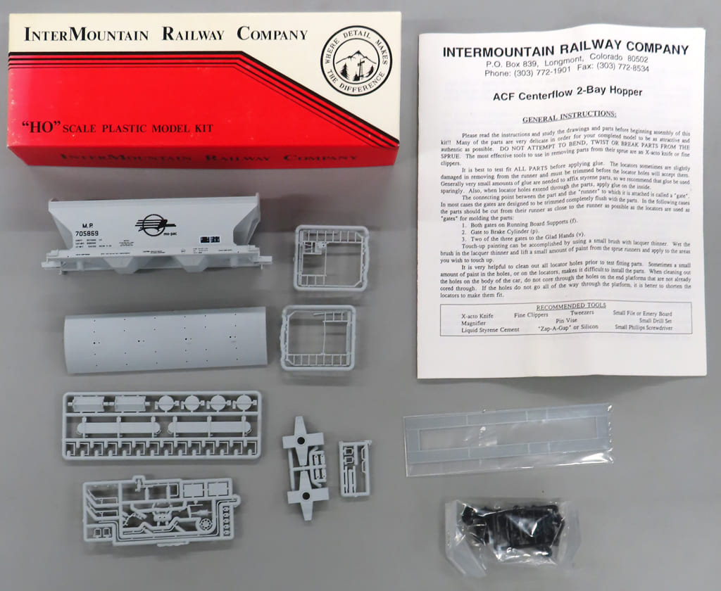 HO Gauge ACF Center Flow 2-Bay Hopper Missouri Pacific Car #705869 ...