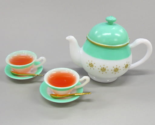 Trading figure Tea pot and cup & saucer 2 sets (with spoon) 「 miniature ...