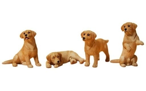 Figure Small Mini Labrador Retriever 4-Type Set A Resin-Coated Finished ...