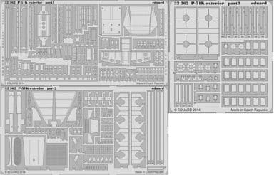 Plastic model 1 / 32P-51K Exterior Parts Etching Parts for Dragon ...