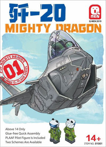 Plastic model Chinese Air Force J-20 Mighty Dragon w / Pilot Figure "Q ...