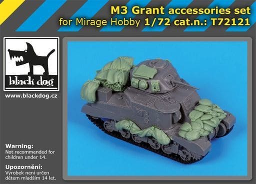 Plastic model 1/72 M3 Grant, Middle Tank Accessory Set, Detail Up Parts ...