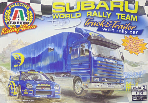 Plastic model 1/24 SUBARU WORLD RALLY TEAM Truck & Trailer with rally ...