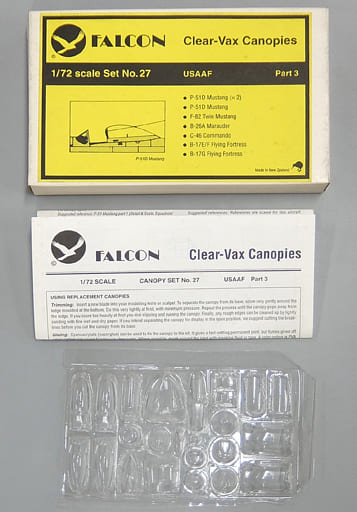 1/72 USAAF Part 3 "Clear-Vax Canopies No. 27" detail up part | Toy ...
