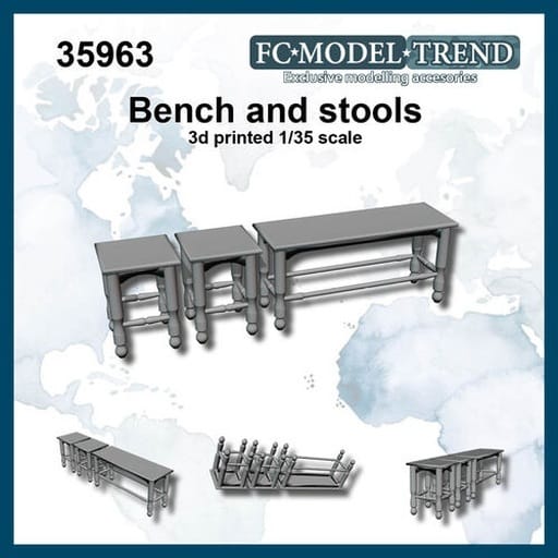 1/35 Bench & Stool Set Detail-up Parts [FC35963] | Toy Hobby | Suruga ...