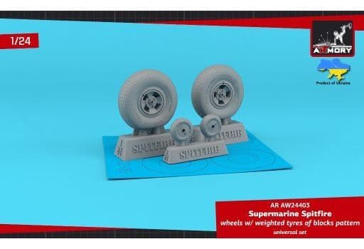 1/24 Super Marine Spitfire Self-weight deformation wheel (block tread ...
