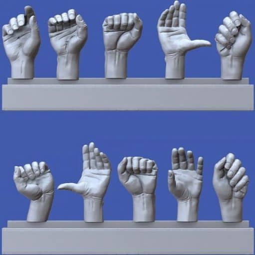 Plastic model 1/16 General-Purpose Hand Assorted Set No. 2 "Grip Palm ...