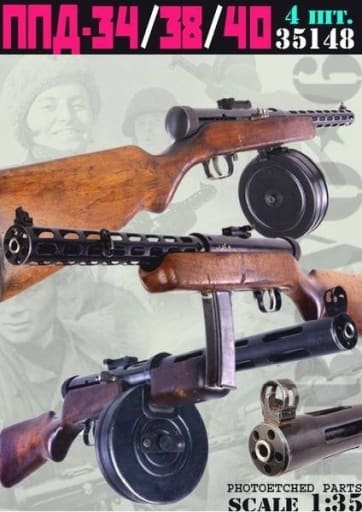 Plastic model 1/35 WWII Russia / Soviet PPD-34/38/40 Submachine Gun Set ...