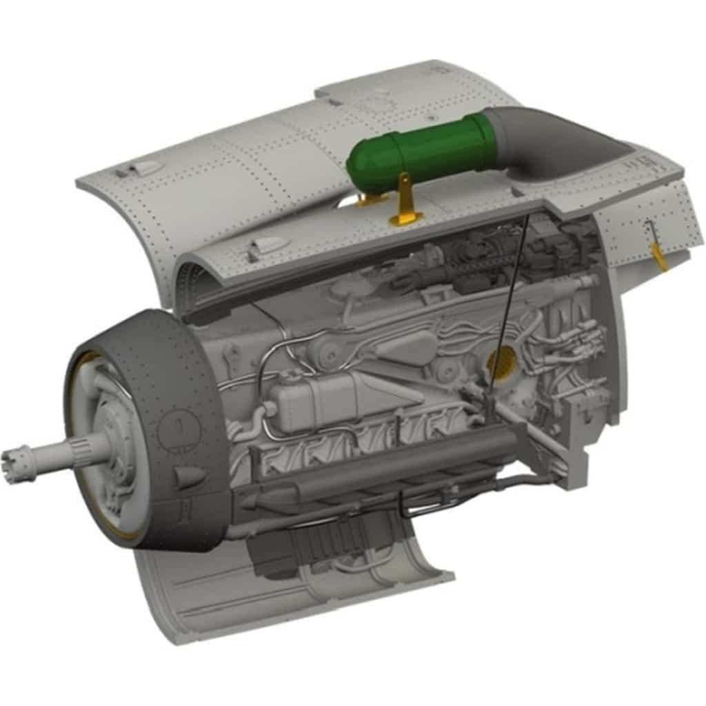 1/72 Bf109G-2/G-4 Engine (for Eduardo) "BRASSIN Series" Detail-Up Parts ...