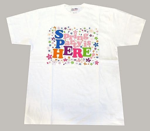 Sphere-sphere-spring T-shirt A white M size "Spring Party is HERE ...
