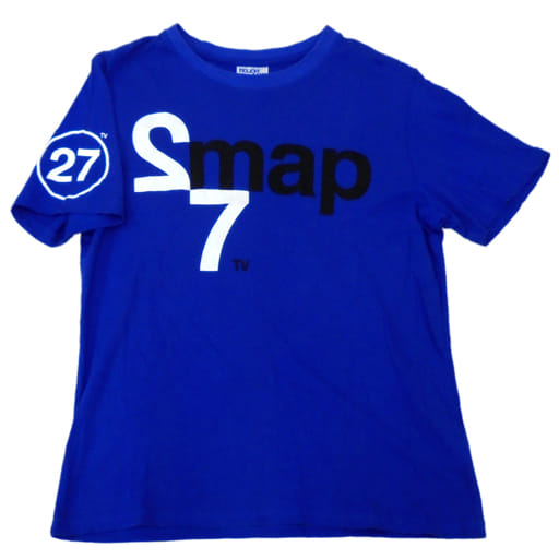 SMAP T-Shirt Blue XL size "Weapon is TV. SMAP×FNS 27 hours TV SMAP Non-stop LIVE!" participation ...