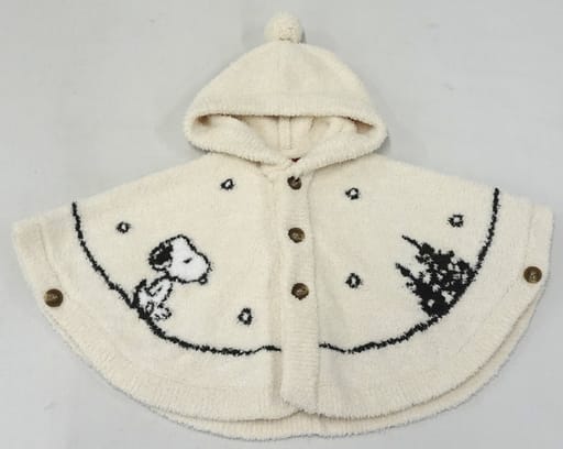 Snoopy Panel Jacquard Baby Poncho Ivory 80 Size "PEANUTS (SNOOPY) meets ...