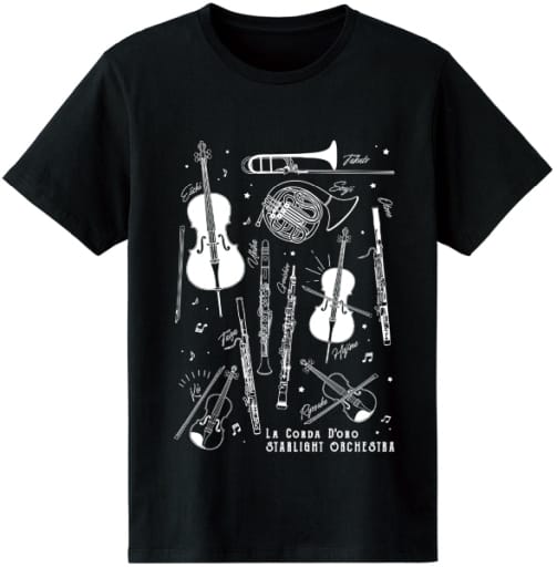 Musical instrument motif design ver. B Ani-Sketch Shirt Black Ladies L ...