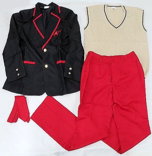 Metropolitan Gaien West High school uniform Black x Red, L size "Mawaru ...