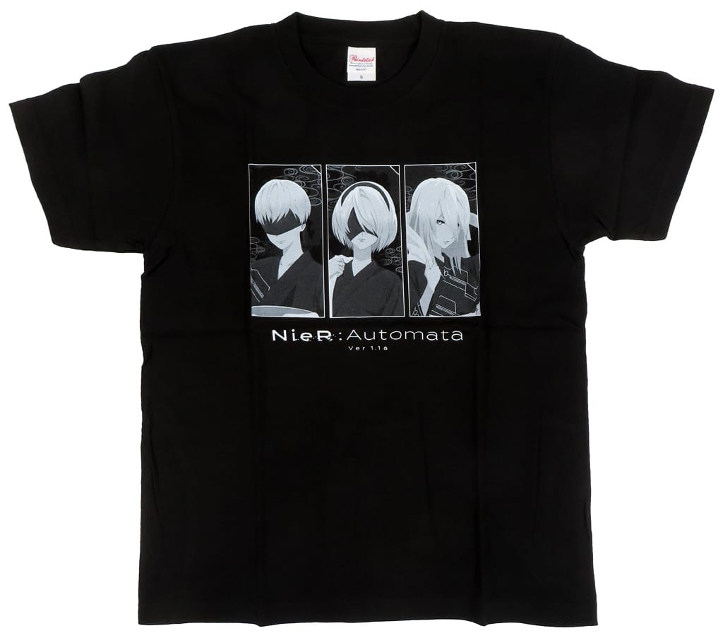 2B & 9S & A2 T-Shirt Black S Size "NieR : Automata Ver1.1a x gokurakuyu ...