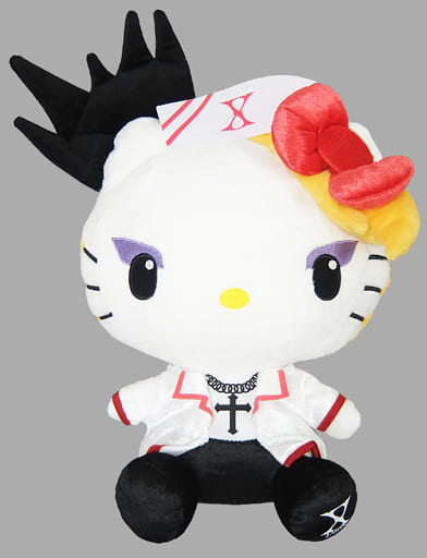 YOSHIKITTY (White Jacket) BIG Plush toy 2 "YOSHIKI× Hello Kitty" Round ...
