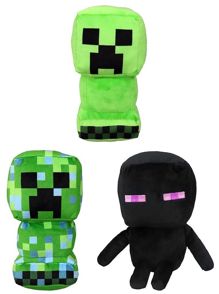 3-Type Set Plush toy ~ Creeper / Charged Creeper / Enderman ...