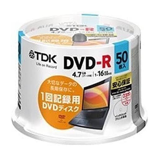 DVD-R TDK Data DVD-R 4.7 gb 16 x 50 Disc Pack [DR47PWC50PB-BC ...