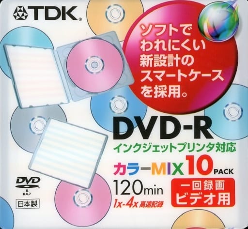 DVD-R 4.7 gb 120 min color MIX 10-pack for TDK recording [DVD-R120CPWX10SF] | Electric ...