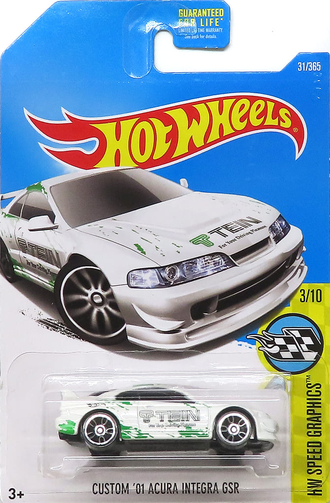 1/64 CUSTOM' 01 ACURA INTEGRA GSR TEIN (White x Green) "Hot Wheels HW ...