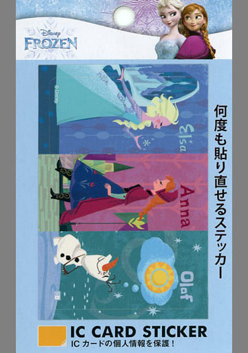 Sticker (Character Vector) Anna & Elsa & Olaf IC Card Sticker Outside ...