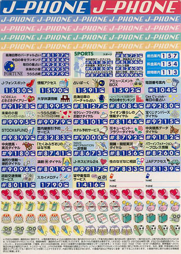 Norika Fujiwara sticker sheet "J-PHONE" | Goods / Accessories | Suruga ...