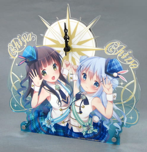 Chino & Chiya die-cut Acrylic Desktop Watch "Is the Order a Rabbit??" event limited goods ...