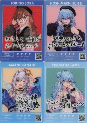 All 4 types set original clear card "Hololive × FamilyMart Holomart ...