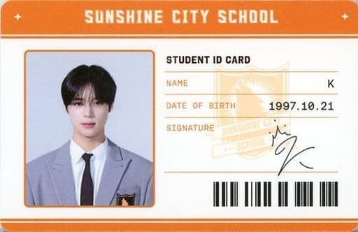 K (& TEAM) STUDENT ID card (student ID) "CD First Howling : WE member ...