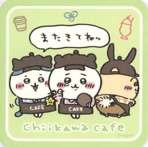 Chikakawa & bigeye thresher & Rabbit Cafe Original Coaster "Chikakawa ...