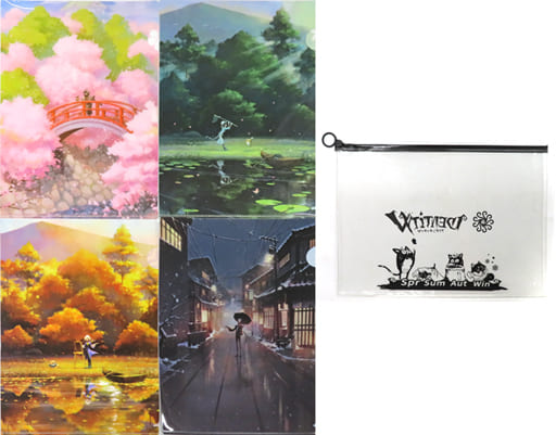 [PVC Propamide Missing] Shoen shiki seasonal theme A4 clear file 4-pack ...