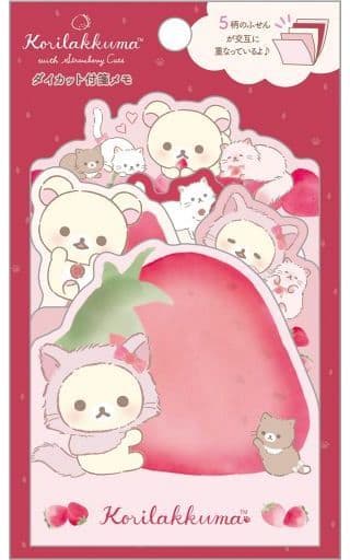 A. Ko Rilakkuma and Strawberry Cat theme die-cut sticky note "Rilakkuma ...
