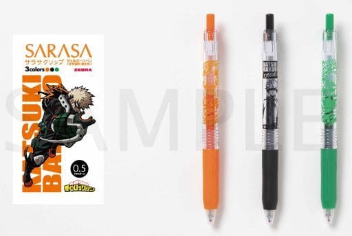 Katsuki Bakugo Sarasa Clip Color Ballpoint Pen 3-Pack Set "MY HERO ...