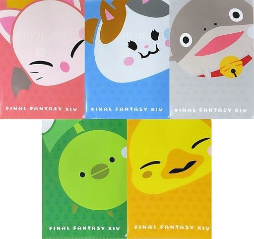 All 5 types set original A4 plastic trasparent file folder "FINAL FANTASY XIV × LAWSON" target ...