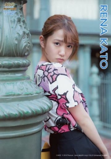 Rena Kato / Upper Body / Character Flower Pattern T-Shirt / "AKB48 ...