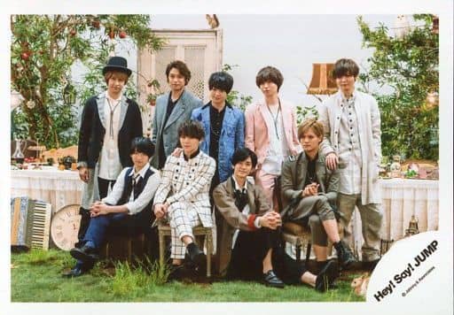 Hey! Say! JUMP / Assembly (9 people) / Horizontal, Whole body, Costume black and white blue and ...