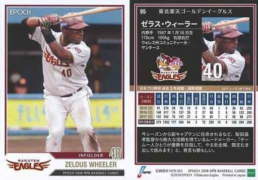 Sports / Regular Card / Tohoku Rakuten Golden Eagles / EPOCH 2018 NPB ...