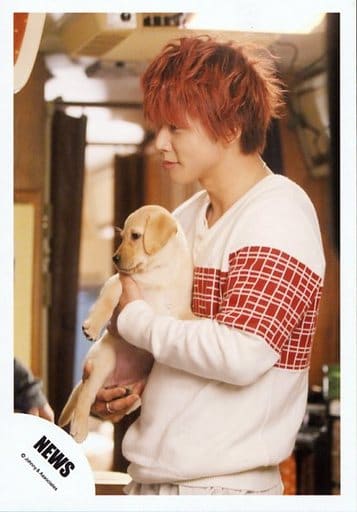 NEWS / Takahisa Masuda / Upper Body / Costume White. Red / With Dog ...