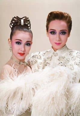 Takarazuka Revue : Mayo Suzukaze, Kayo Asano, Upper-body, Costume White, Background Grey ...