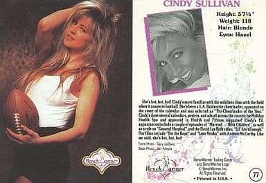 Collection Card (Female) / BenchWarmer 1992 77 : CINDY SULLIVAN | Toy ...